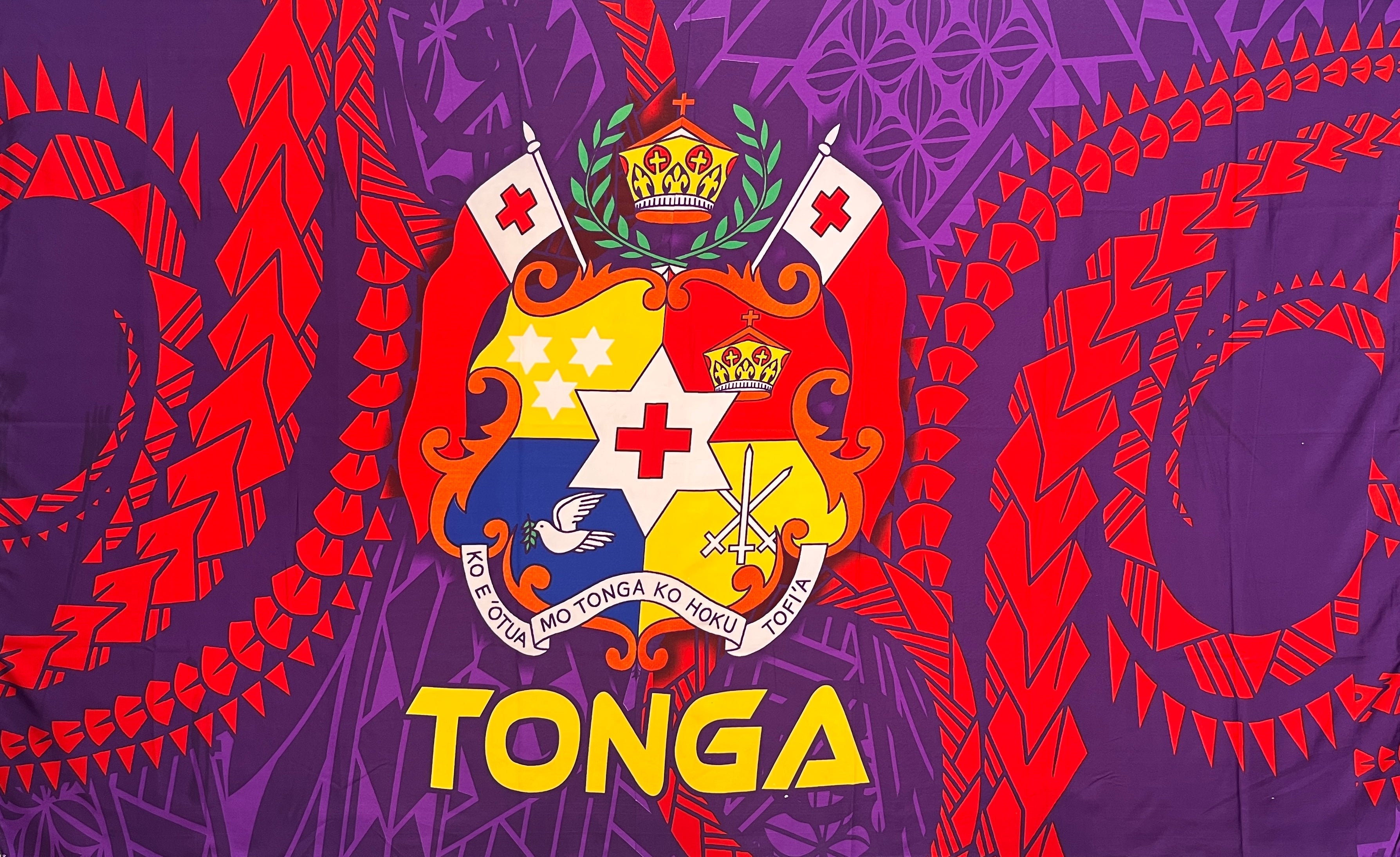 Traditional Tattoo Kingdom of Tonga Seal Polyester Sarong | Islands Fa