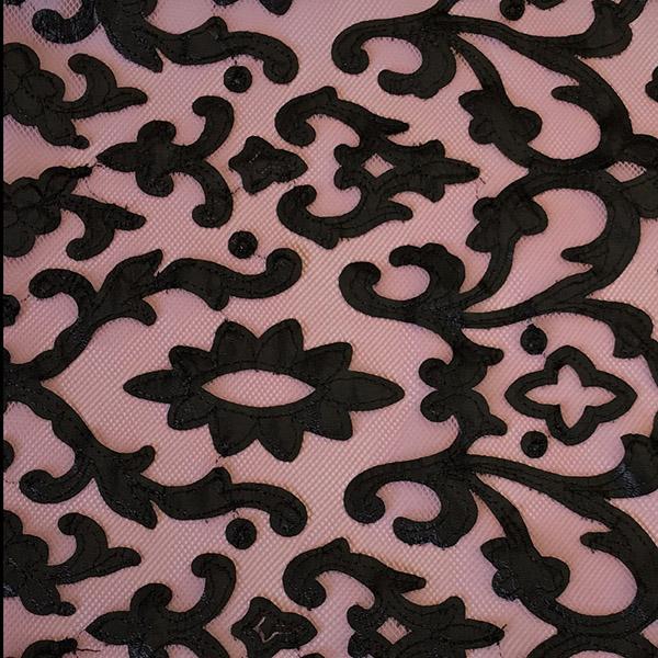 Renee Embroidered Mesh Fabric | Blue Moon Fabrics